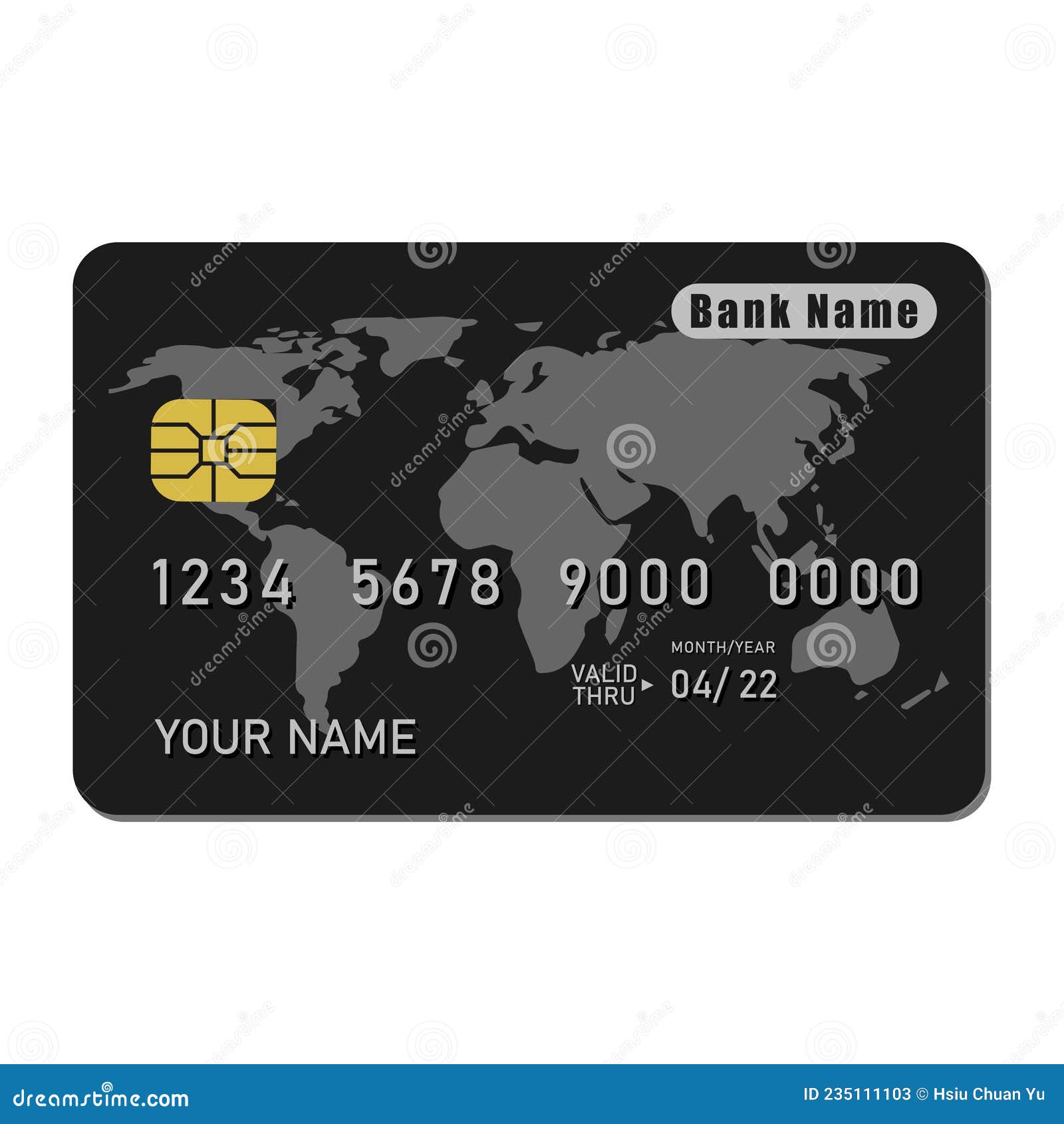 Black credit card stock vector. Illustration of object - 235111103