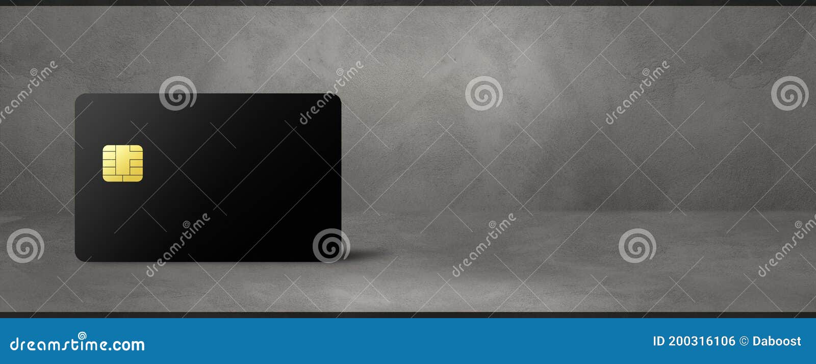 Black Credit Card on a Concrete Background Stock Illustration ...
