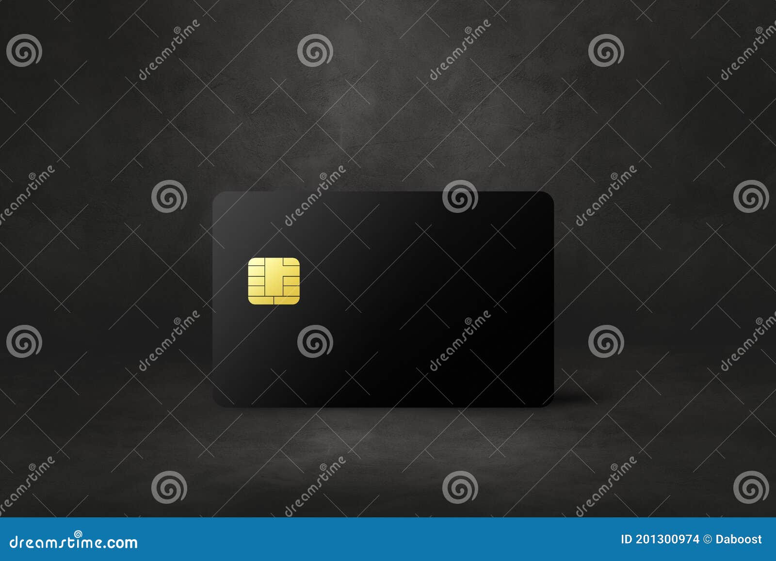 Black Credit Card on a Dark Concrete Background Stock Illustration ...