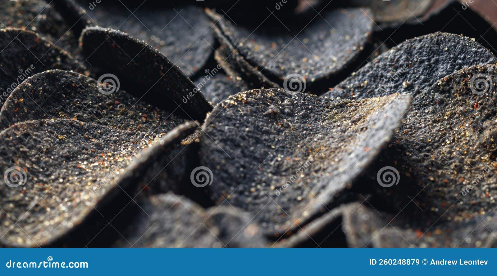 Black Crisps. Black Food. Selective Focus Stock Image - Image of spicy ...