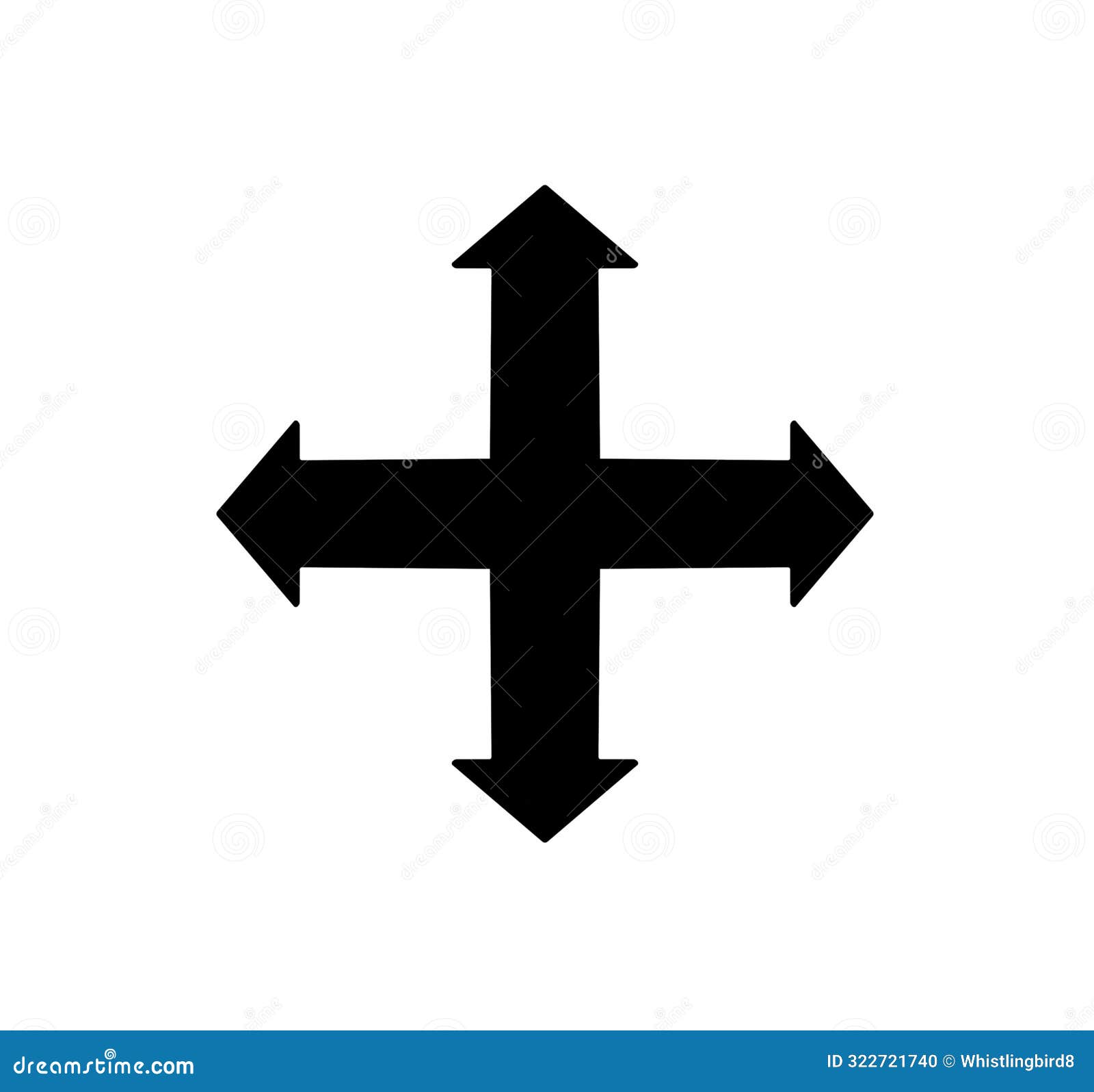Black Cross Arrow Icon Symbol, Direction Logo Design Element Stock ...