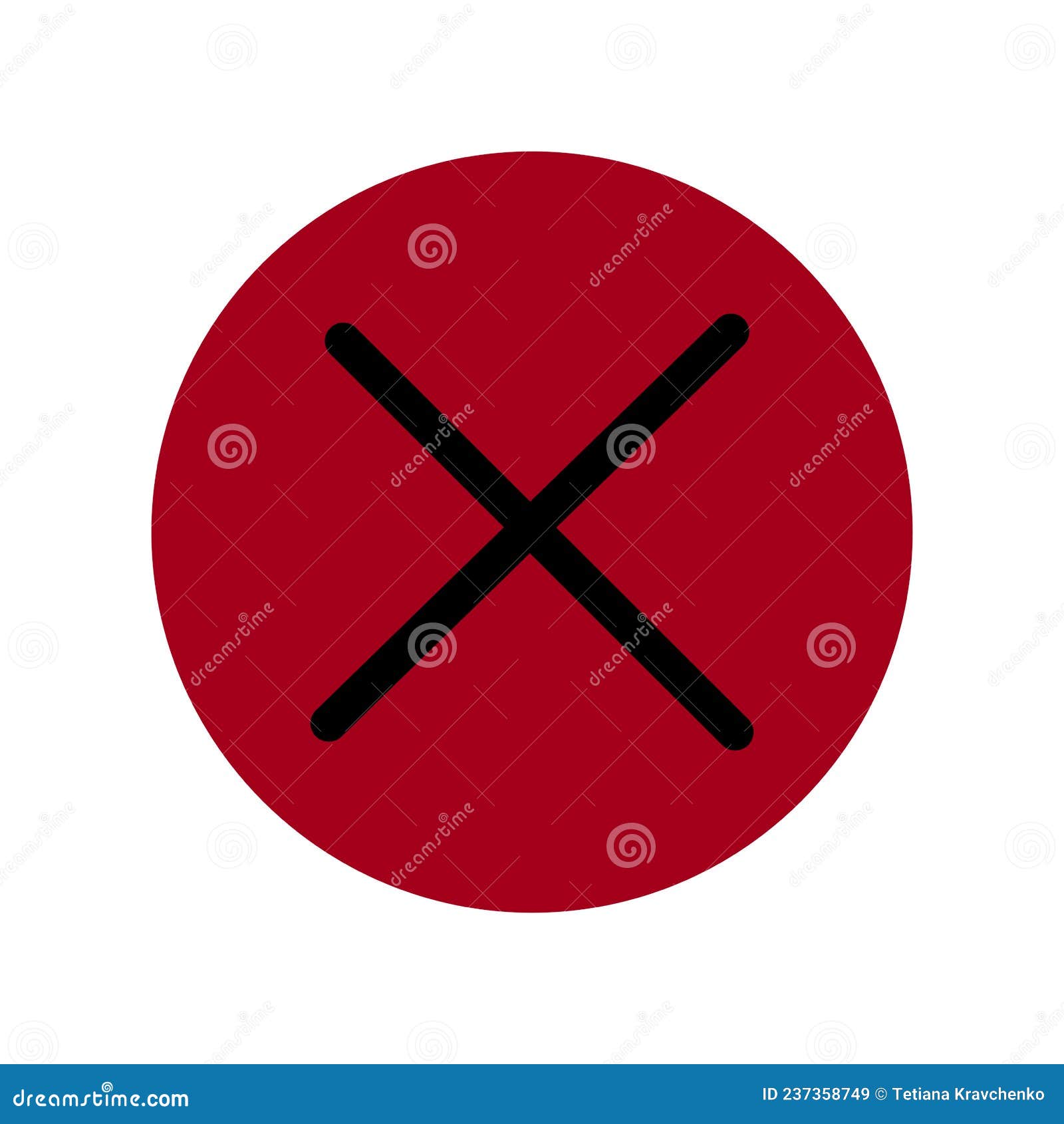 Black Cross Icon. Thin Mark Element. App Design. Dark Red Circle ...