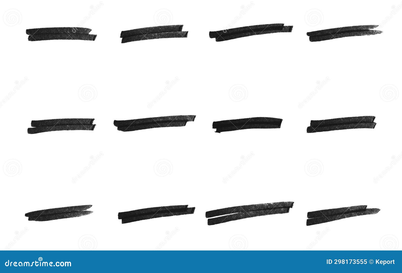 12 Black Cross Out or Underline Textures Stock Illustration ...