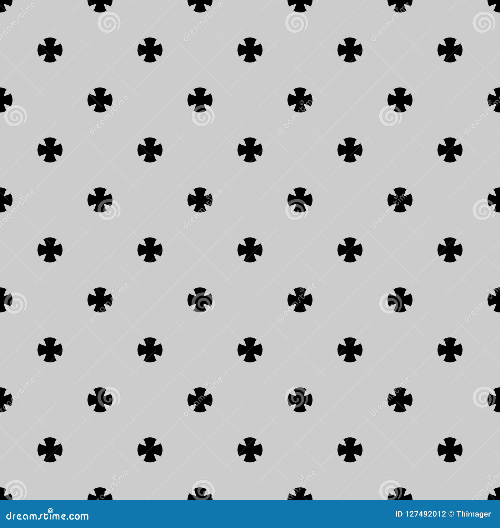 Black Cross Symbol Pattern on Grey Background. Stock Illustration ...