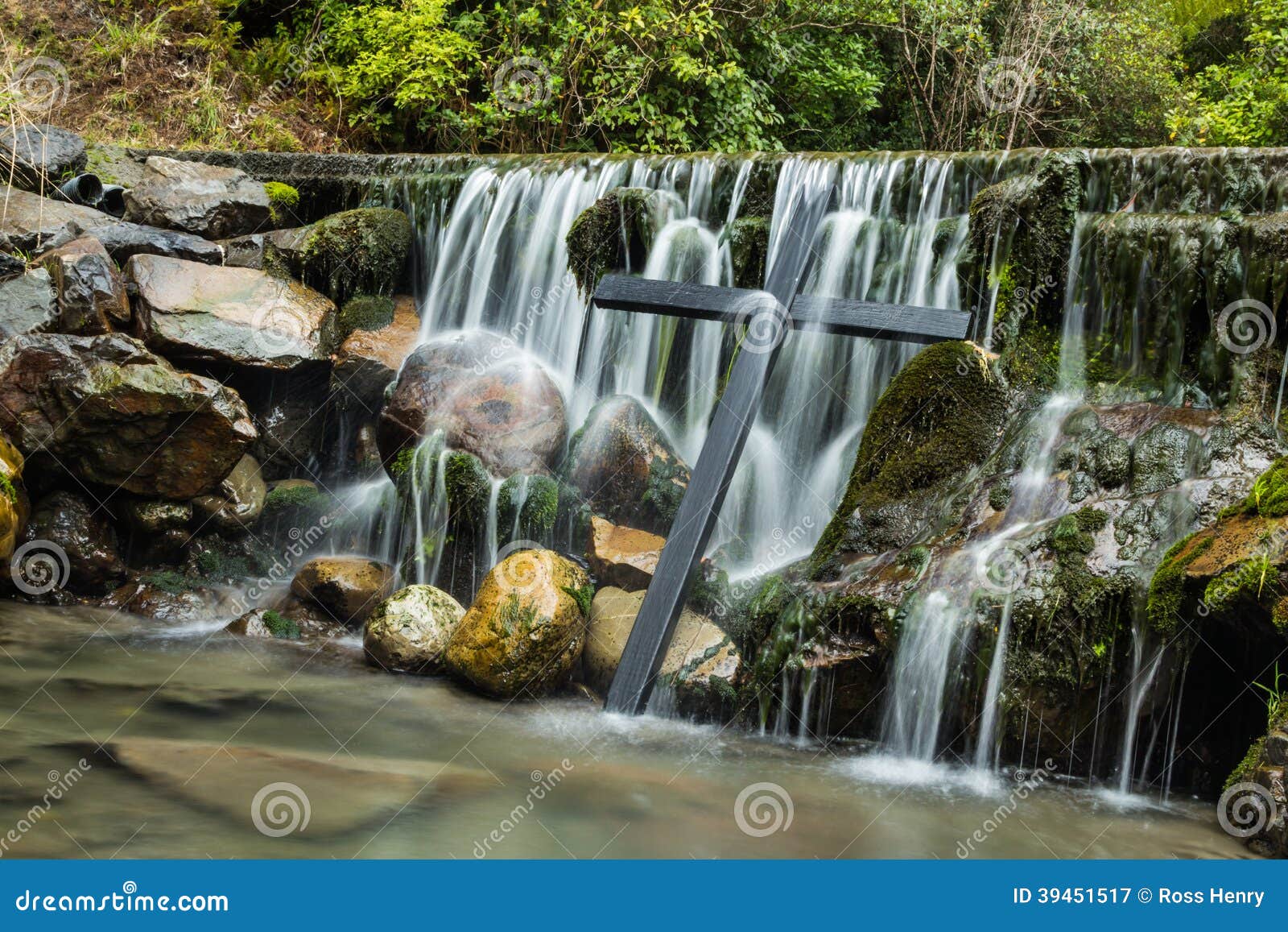 Black Cross Waterfall stock image. Image of salvation - 39451517