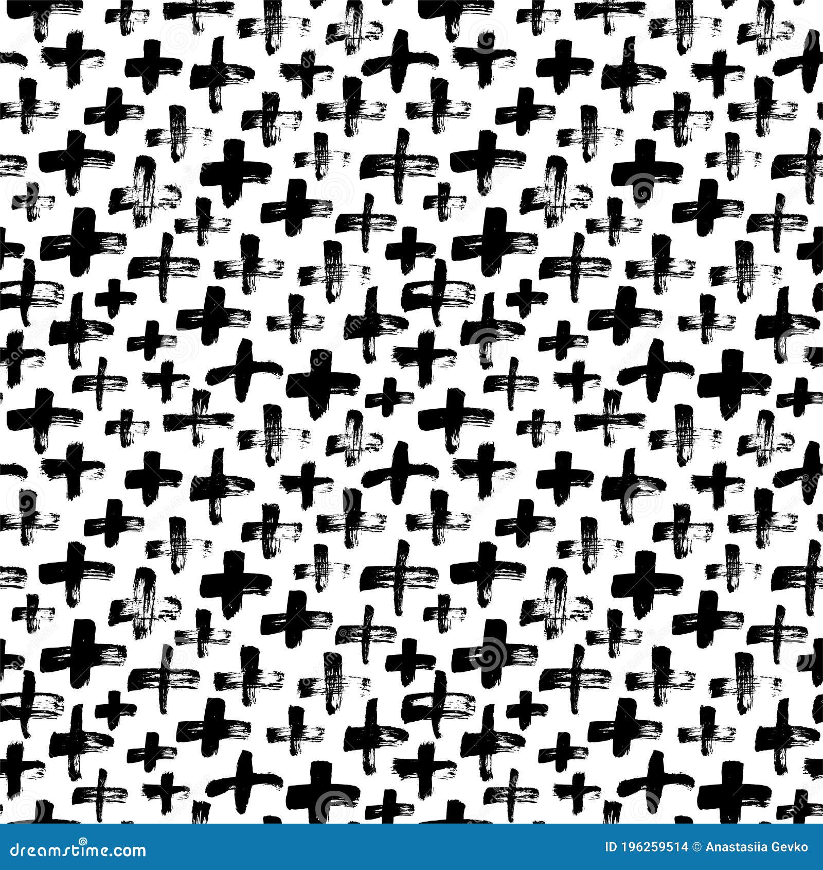 Black Crosses Vector Seamless Pattern. Stock Vector - Illustration of ...