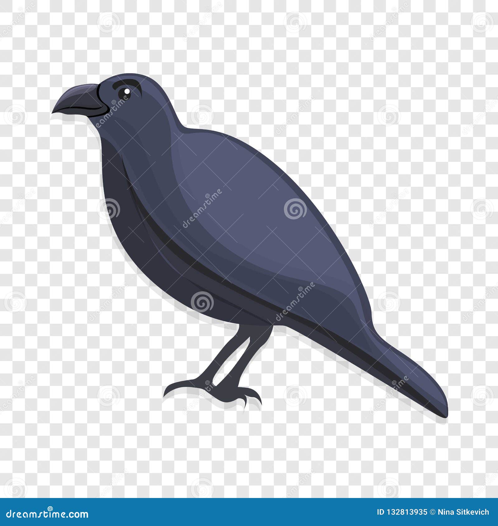 Crow Icon In Cartoon Style On White Background. Bird Symbol Stock ...