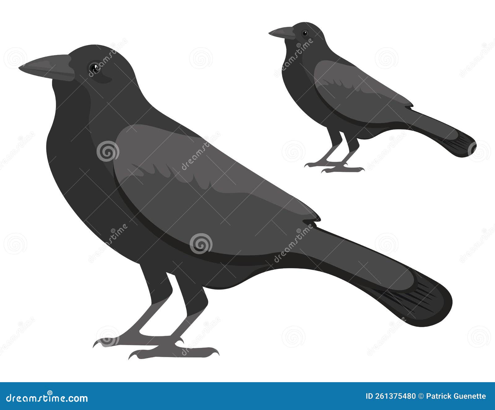 Black crow, icon stock vector. Illustration of corbeau - 261375480