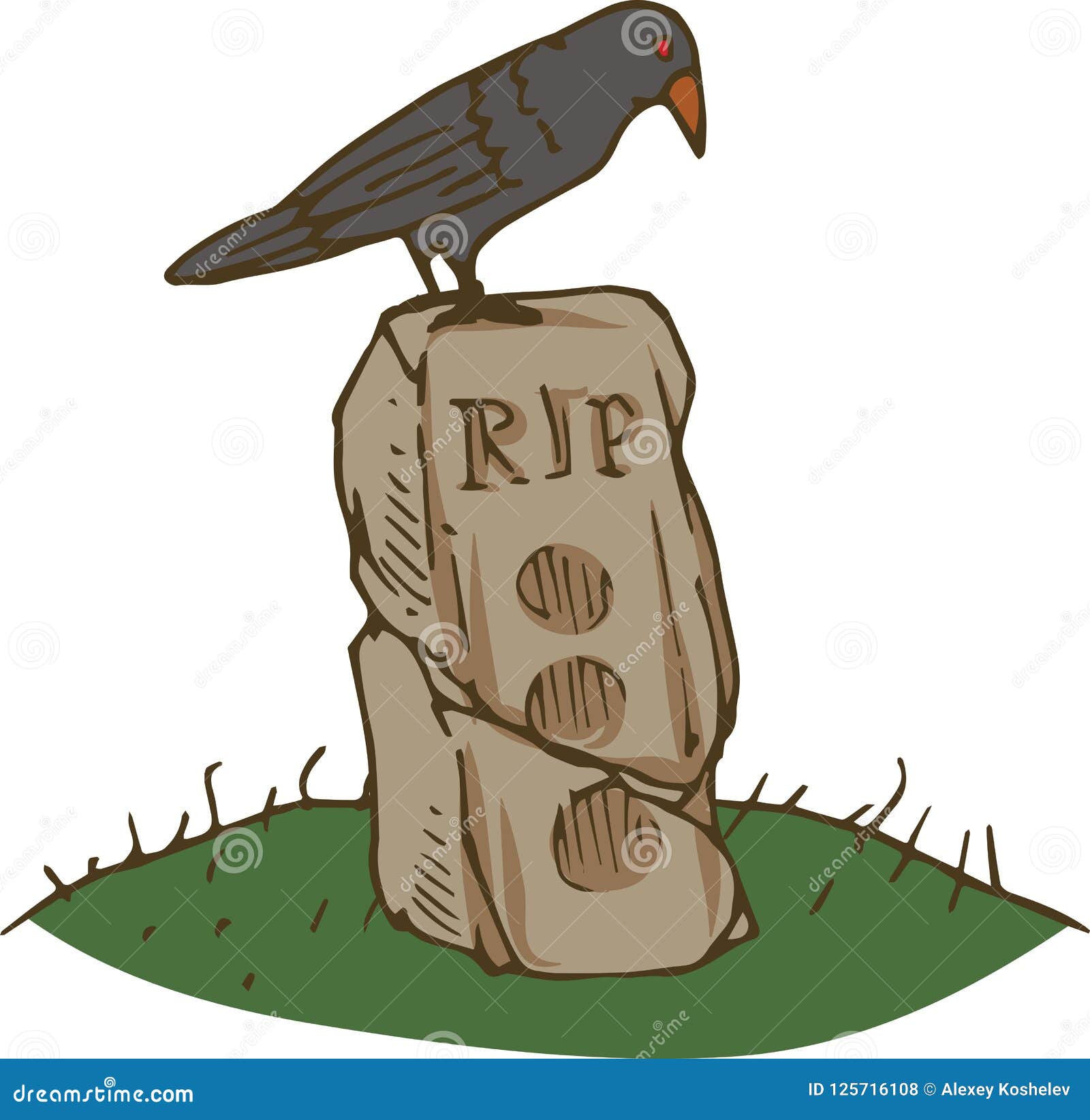Crow On A Gravestone Royalty-Free Illustration | CartoonDealer.com ...