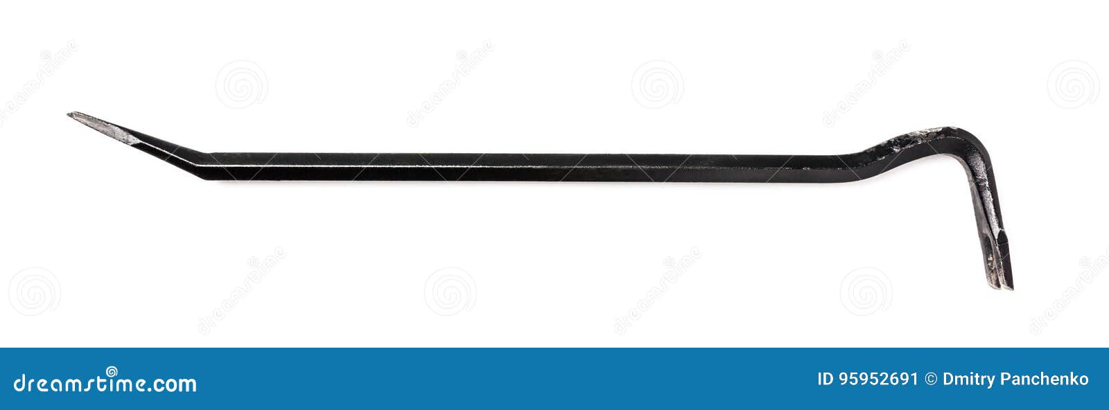 Black Crowbar Isolated on White Background. Stock Image - Image of ...