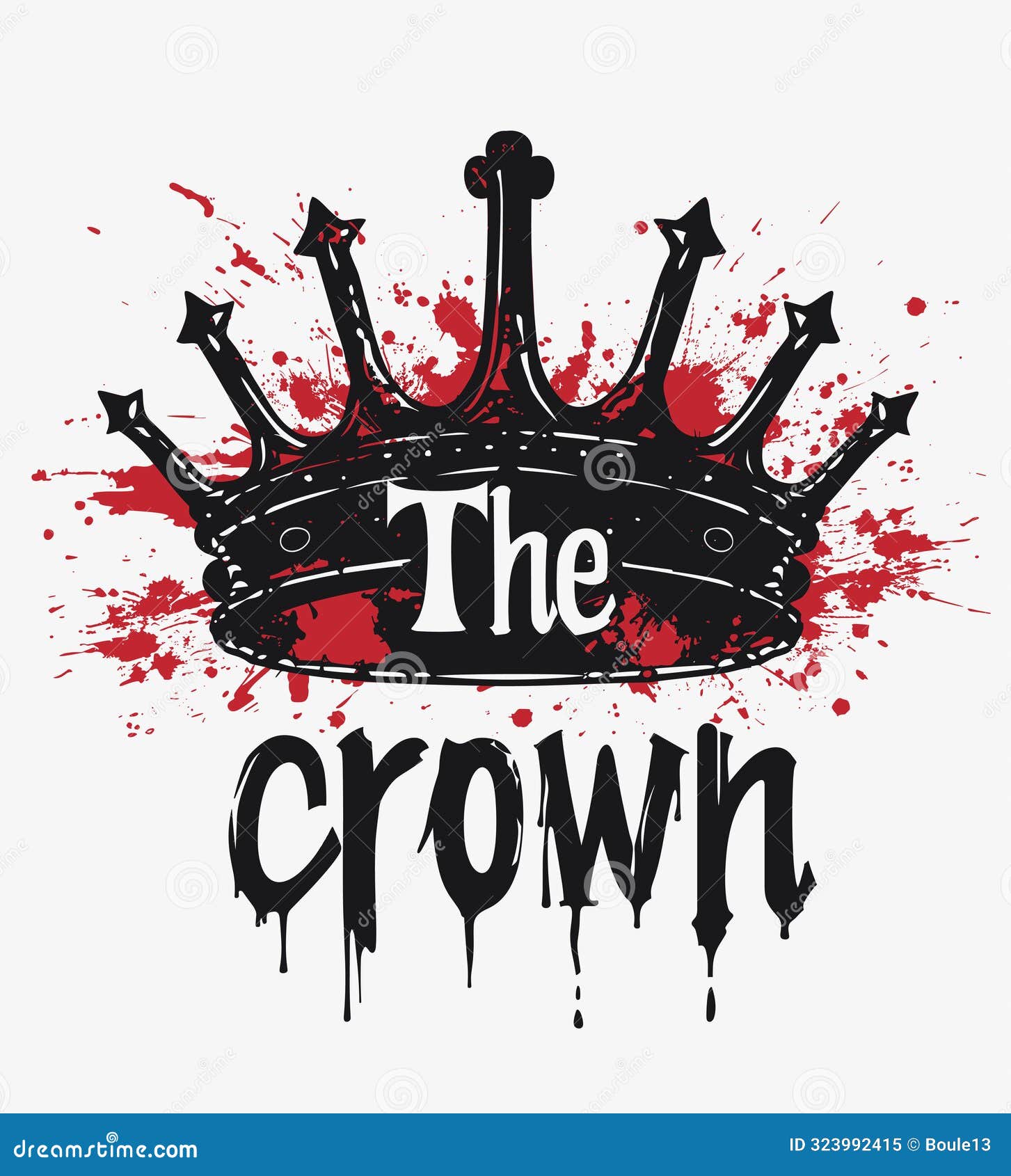 Black Crown with Red Splashes of Paint Behind and Below. the Words the ...