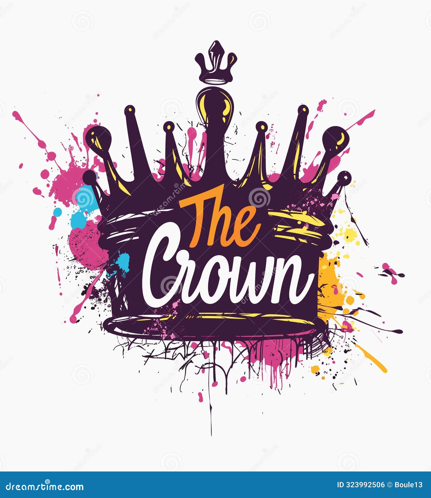 Black Crown with Red Splashes of Paint Behind and Below. the Words the ...