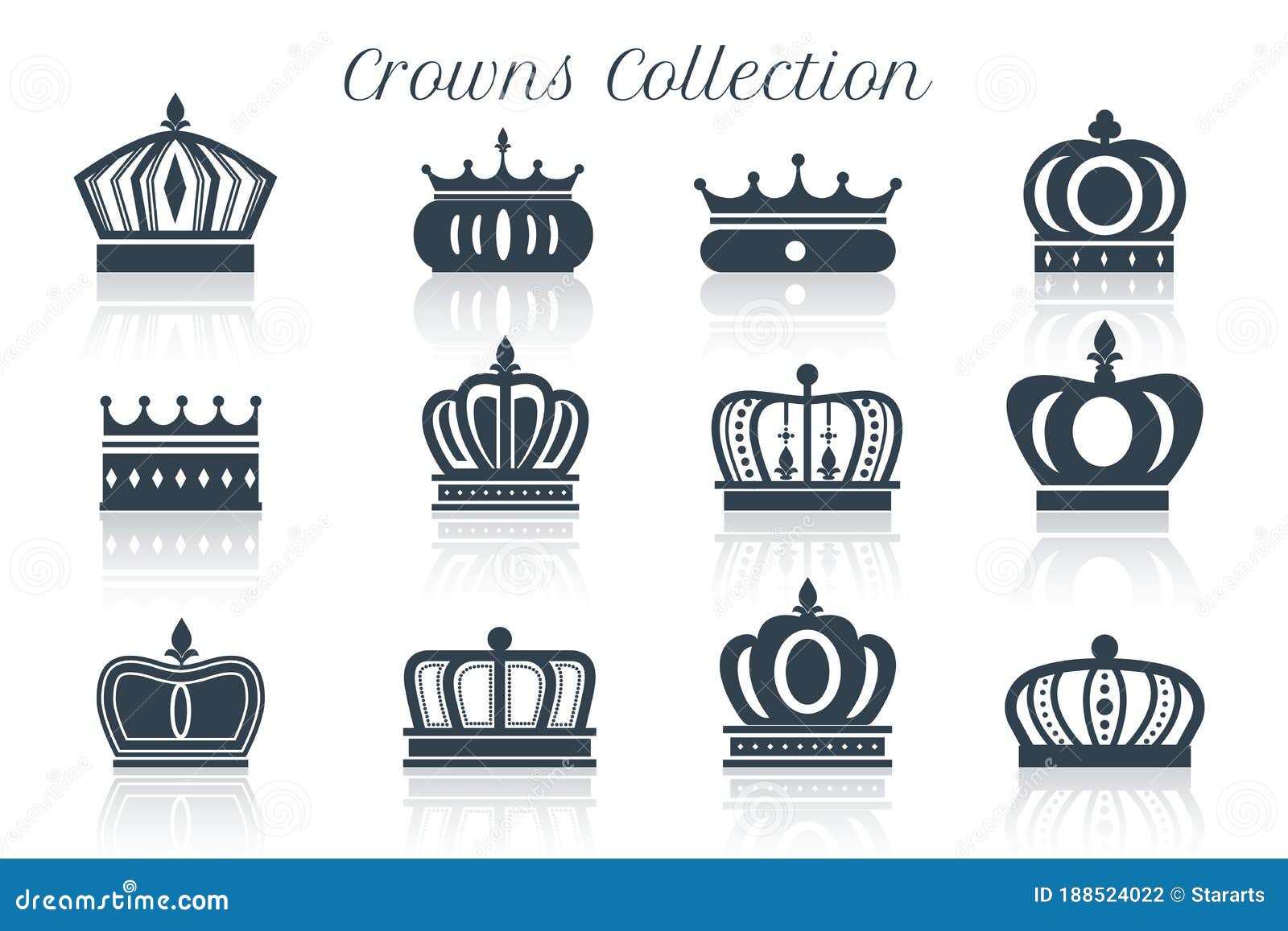 Crown Symbols. King Queen Crowns Monarch Imperial Coronation Princess ...