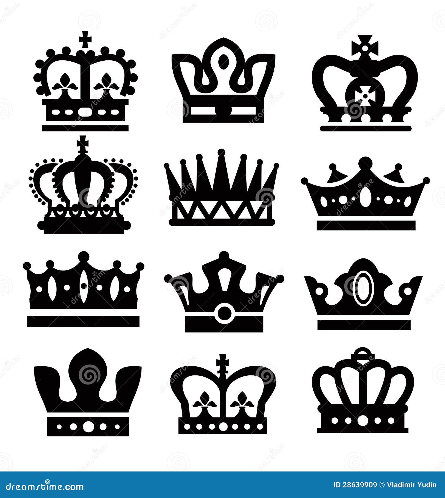 Black crowns stock vector. Illustration of kingdom, luxury - 28639909