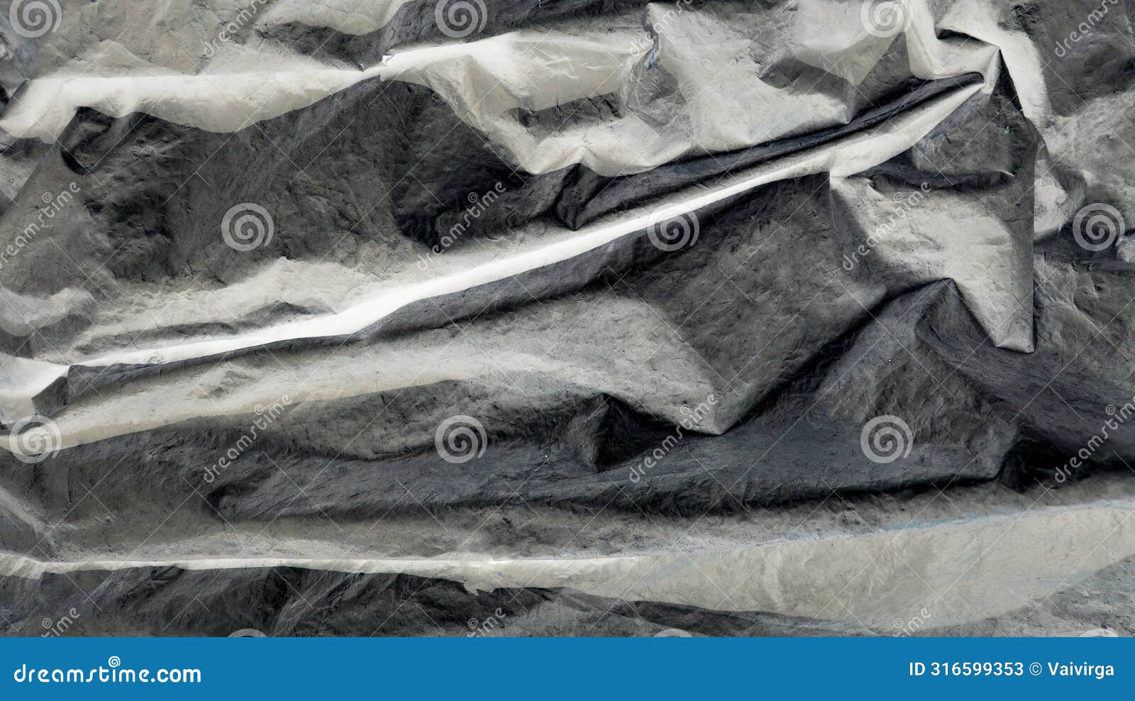 The Black Crumpled Glued Poster Texture. Mockup Of Crumpled Fabric Or ...