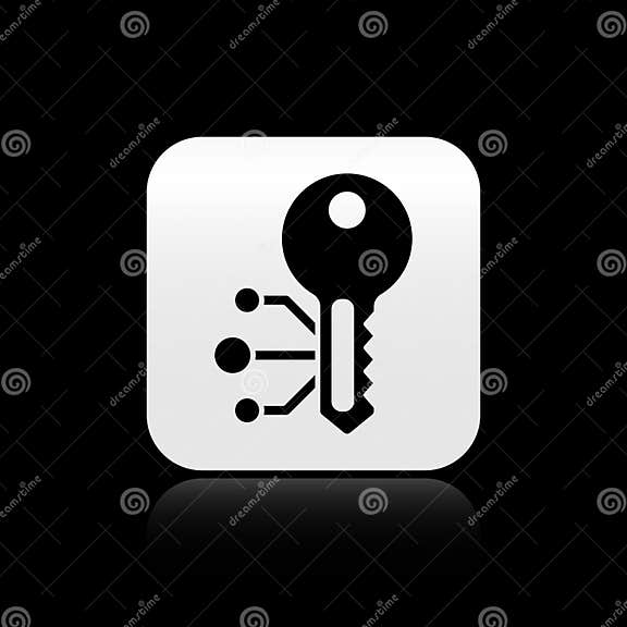 Black Cryptocurrency Key Icon Isolated on Black Background. Concept of ...