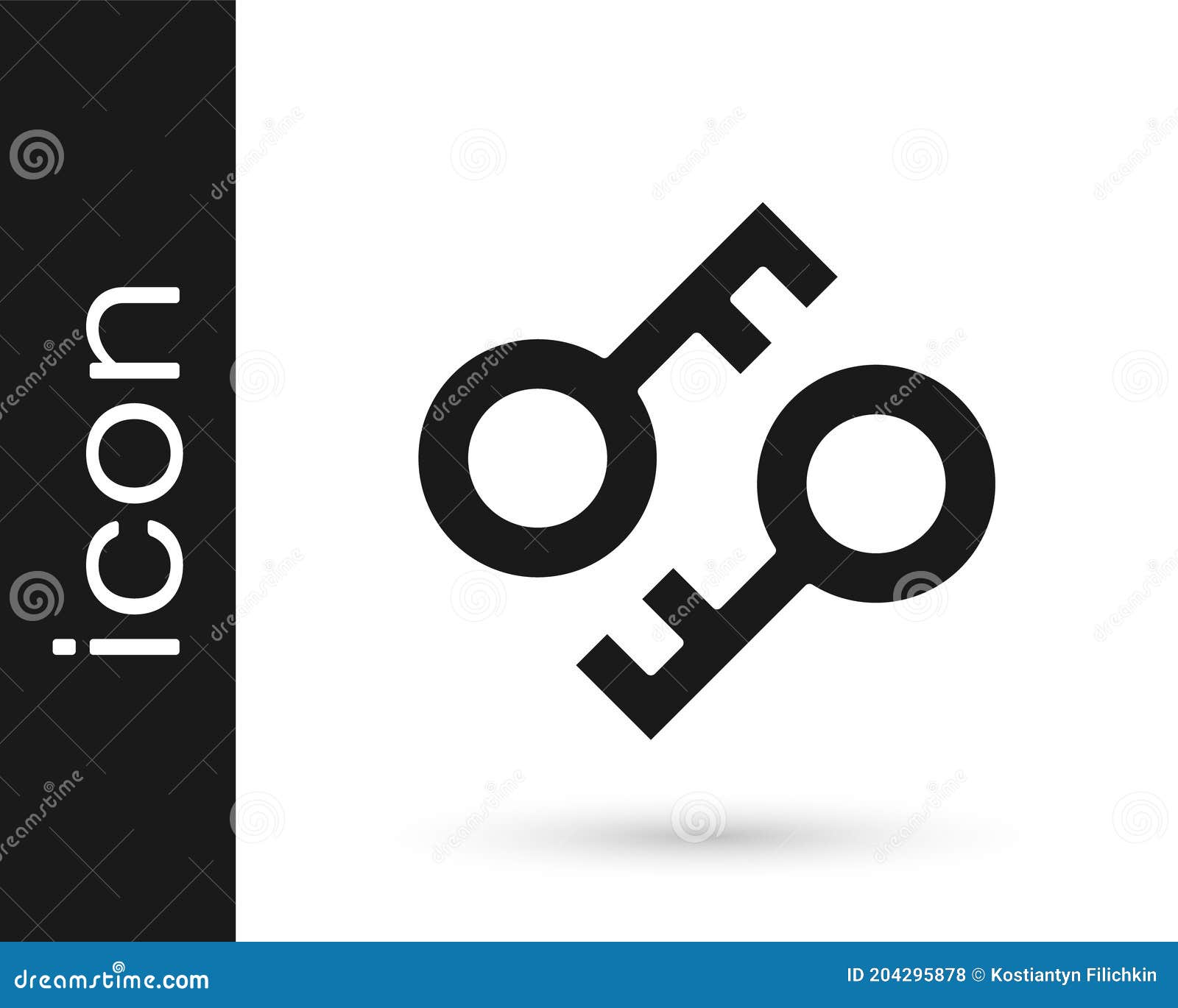 Black Cryptocurrency Key Icon Isolated on White Background. Concept of ...