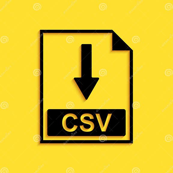 Black CSV File Document Icon. Download CSV Button Icon Isolated on ...