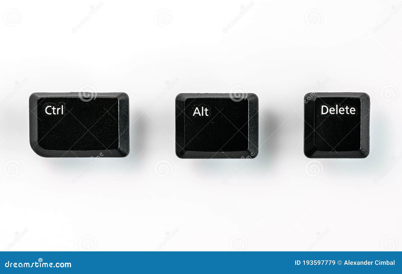 Black Ctrl, Alt, Del Keyboard Keys Isolated on White, a Combination of ... Black Ctrl, Alt, Del Keyboard Keys Isolated on White, a Combination of ...