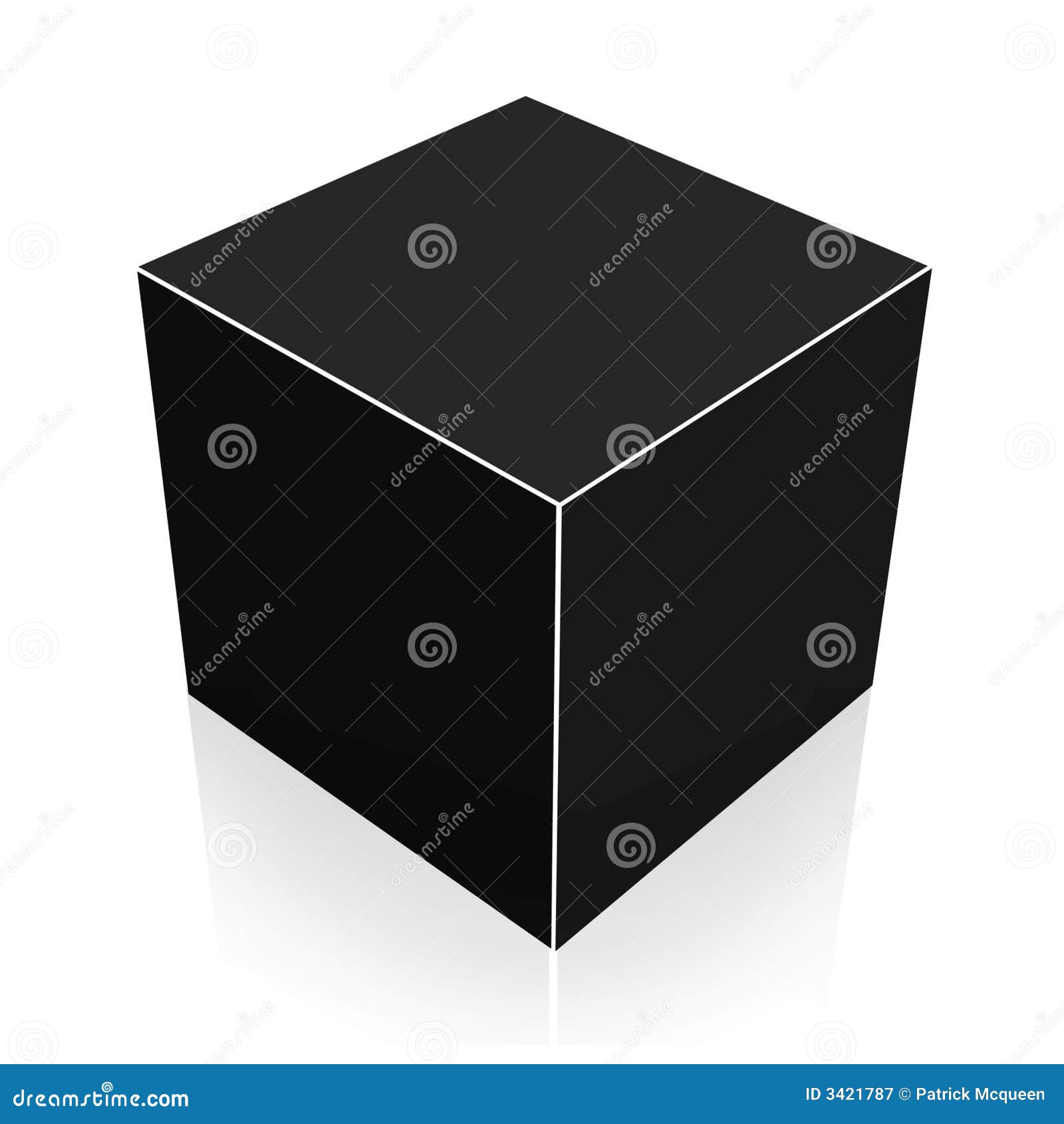 Black Cube stock vector. Illustration of perspective, line - 3421787