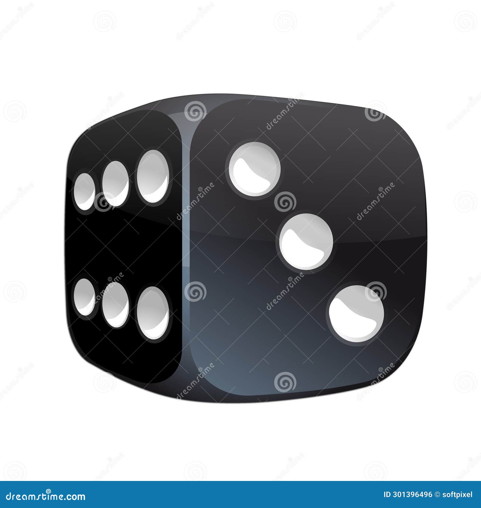 3 Dimensional Dice Cube Sliced On A Plane In The Shape Of Cross Vector ...