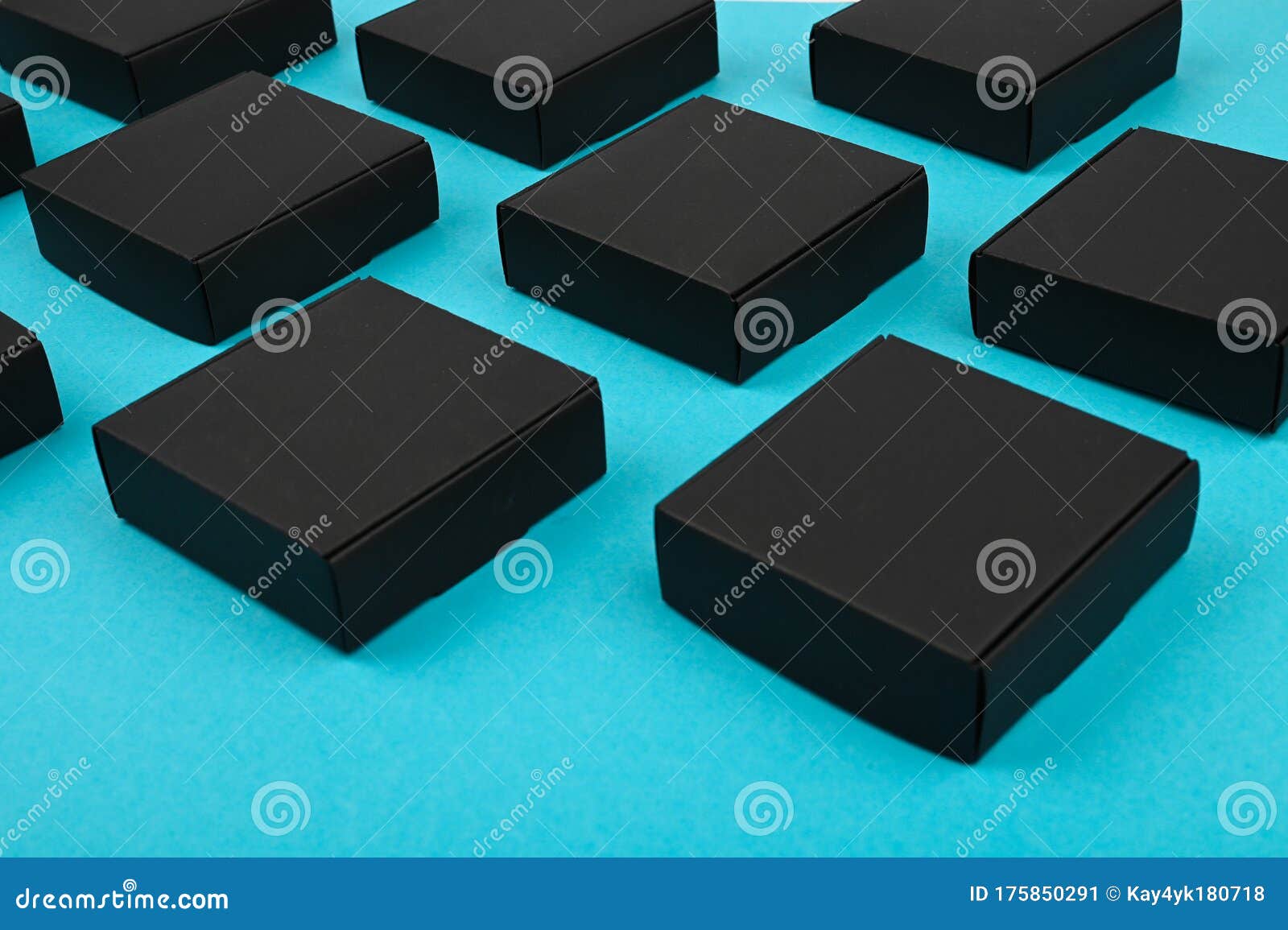 Black Cubes Flow. Black Boxes on Blue. Black Boxes on a Blue Background ...