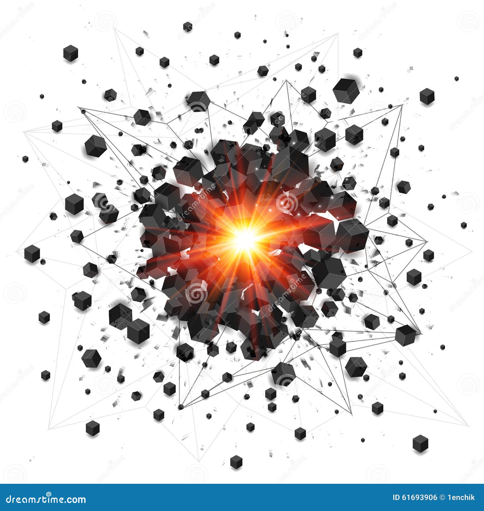 Black Cubes Red Fire Explosion Stock Illustrations – 39 Black Cubes Red ...