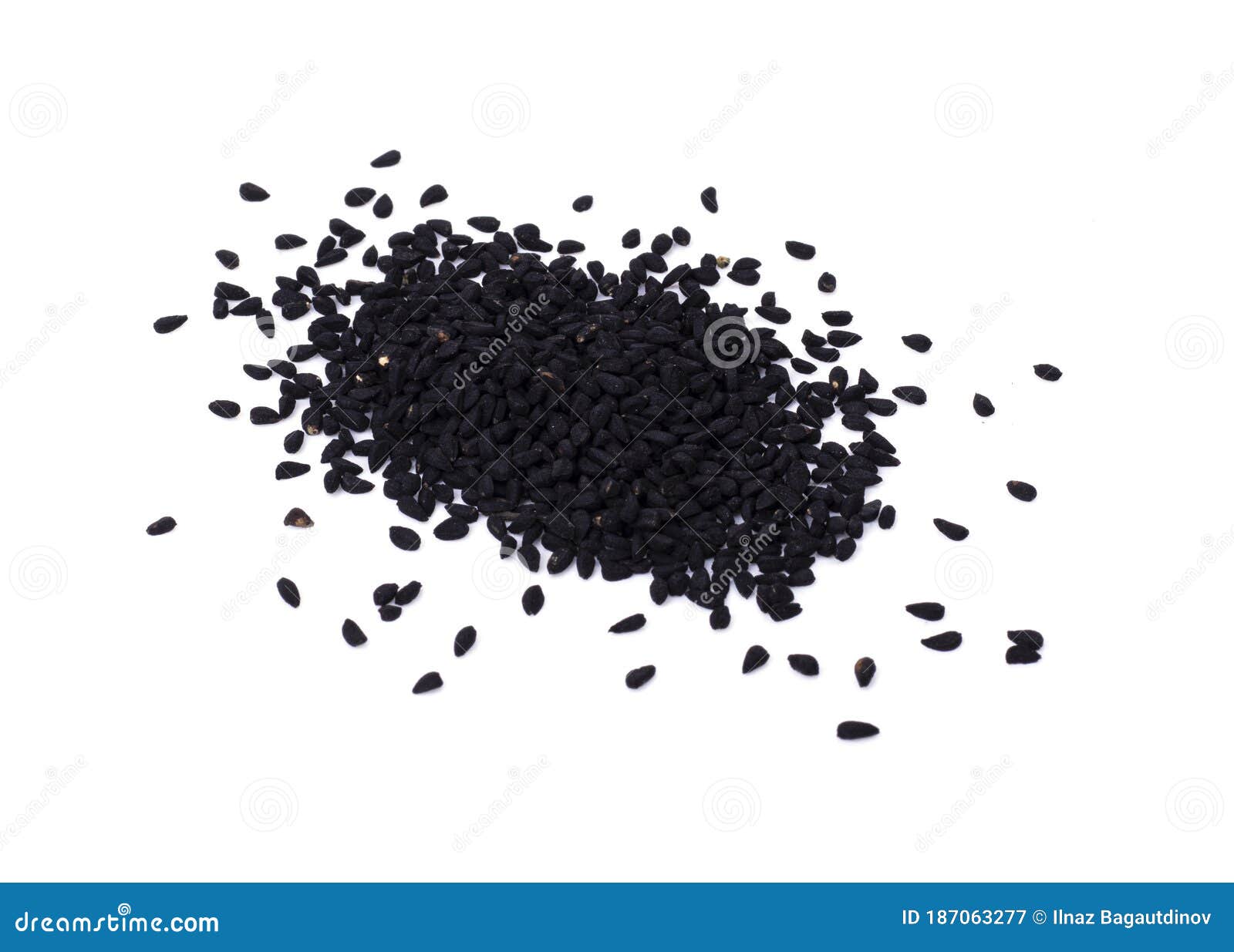 Black Cumin Seeds Isolated on a White Background Stock Image - Image of ...