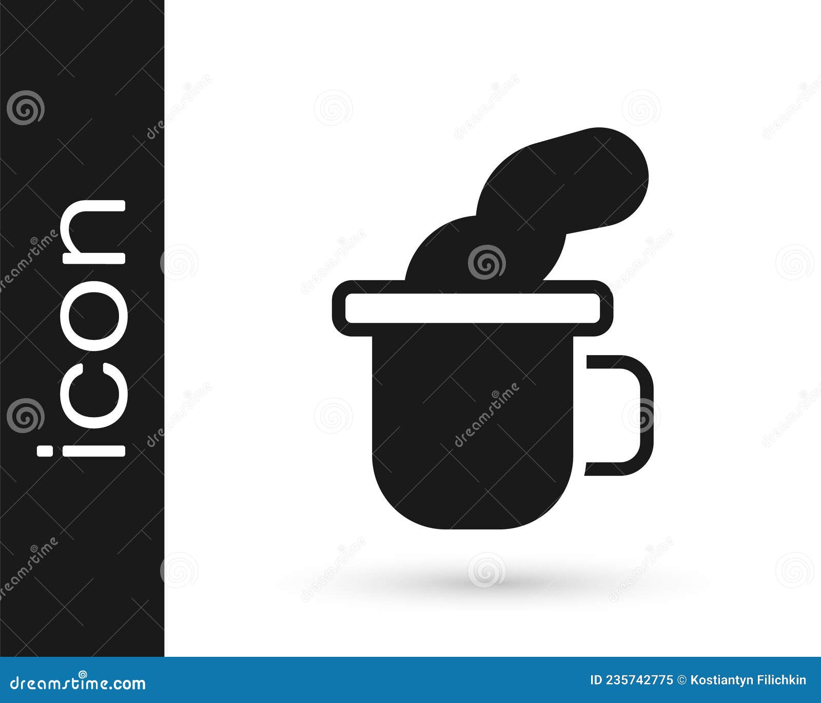 Black Cup of Tea Icon Isolated on White Background. Vector Stock Vector ...