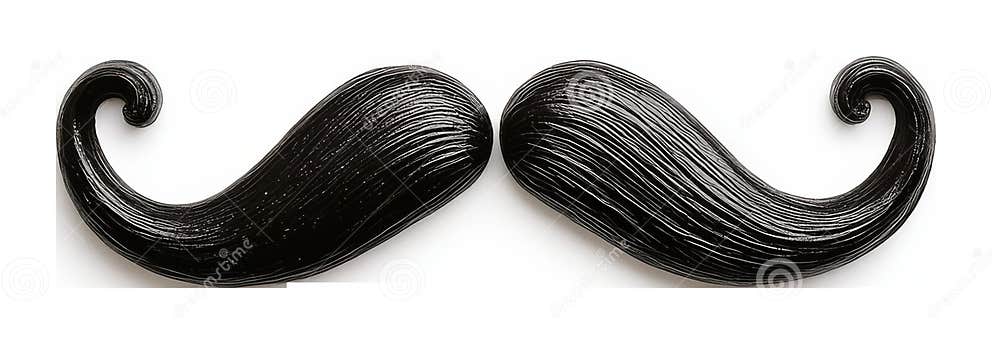 Black Curled Mustache on Transparent Background Stock Illustration ...