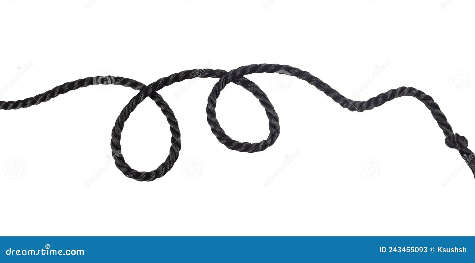 Black curled rope isolated stock image. Image of curle - 243455093