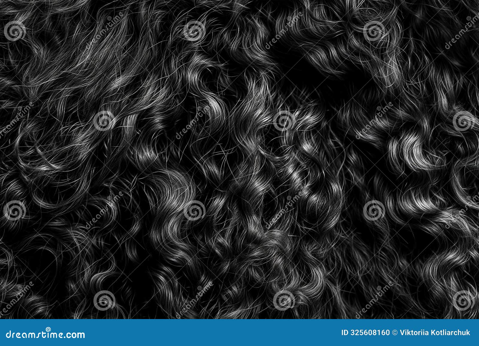 Black Curly Wool Background Close Up, Wool Stock Illustration ...