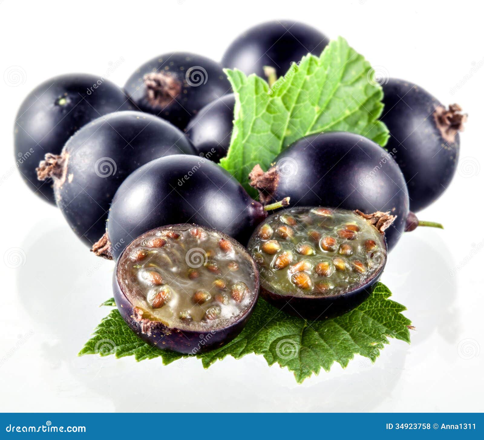Black Currant. Berries With A Half Stock Photo - Image of diet, food ...