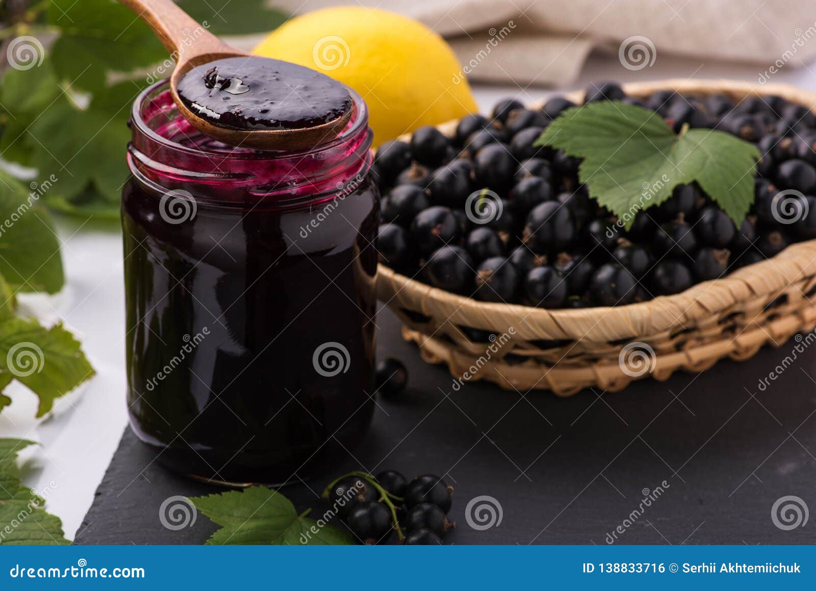 Black Currant Jam, Preserving Blackcurrants Stock Photo - Image of ...