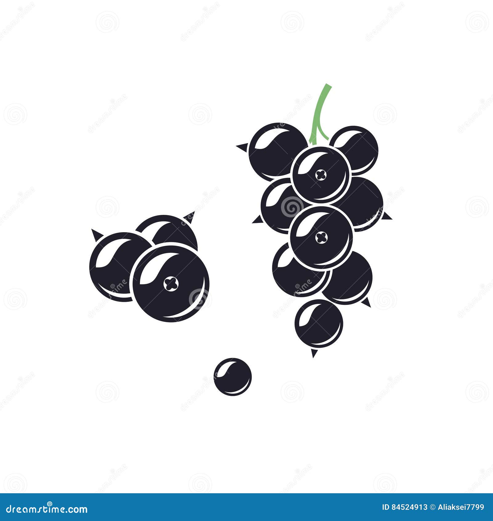 Black currant stock vector. Illustration of food, black - 84524913