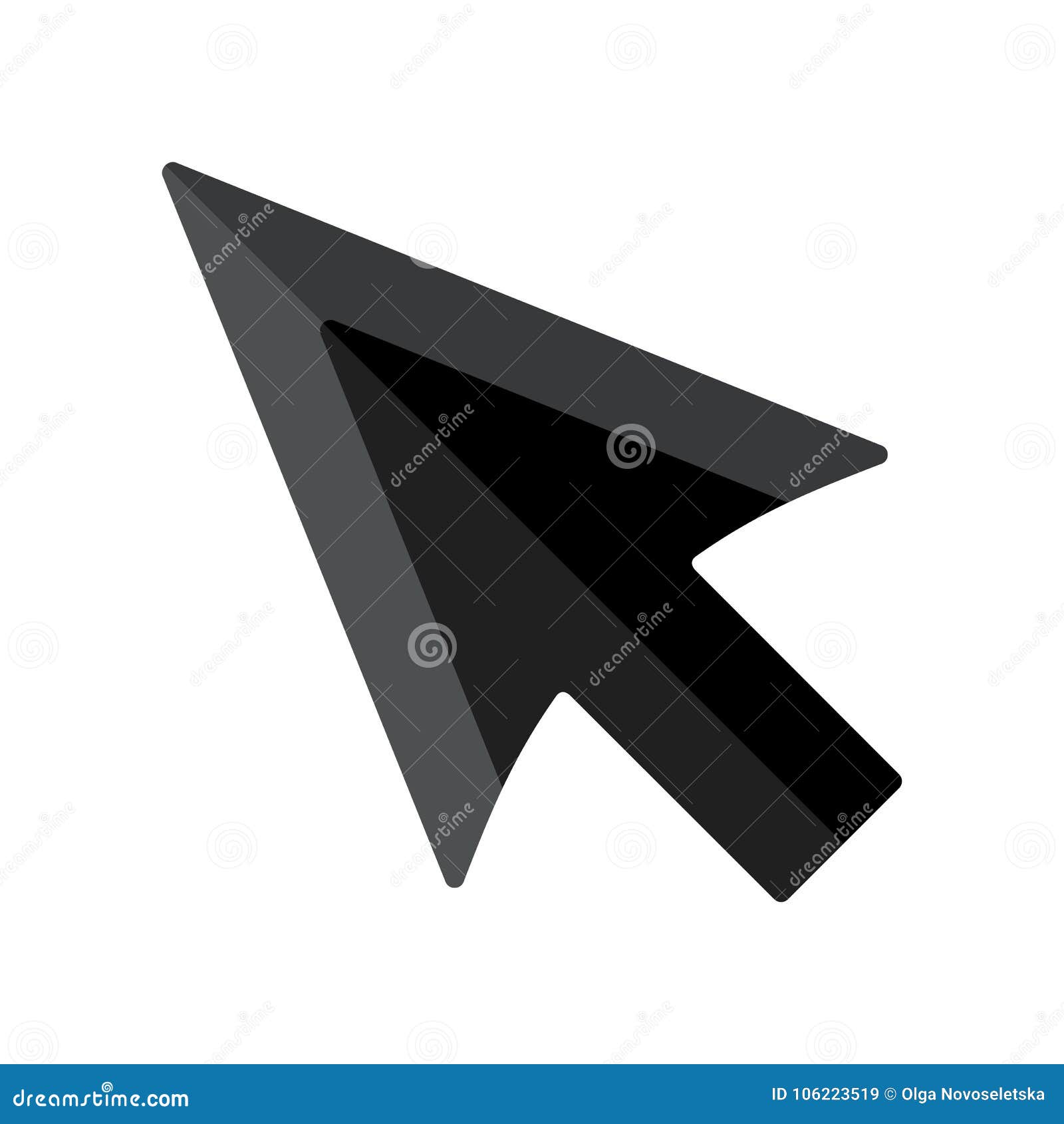 Black cursor arrow icon stock vector. Illustration of communication ...