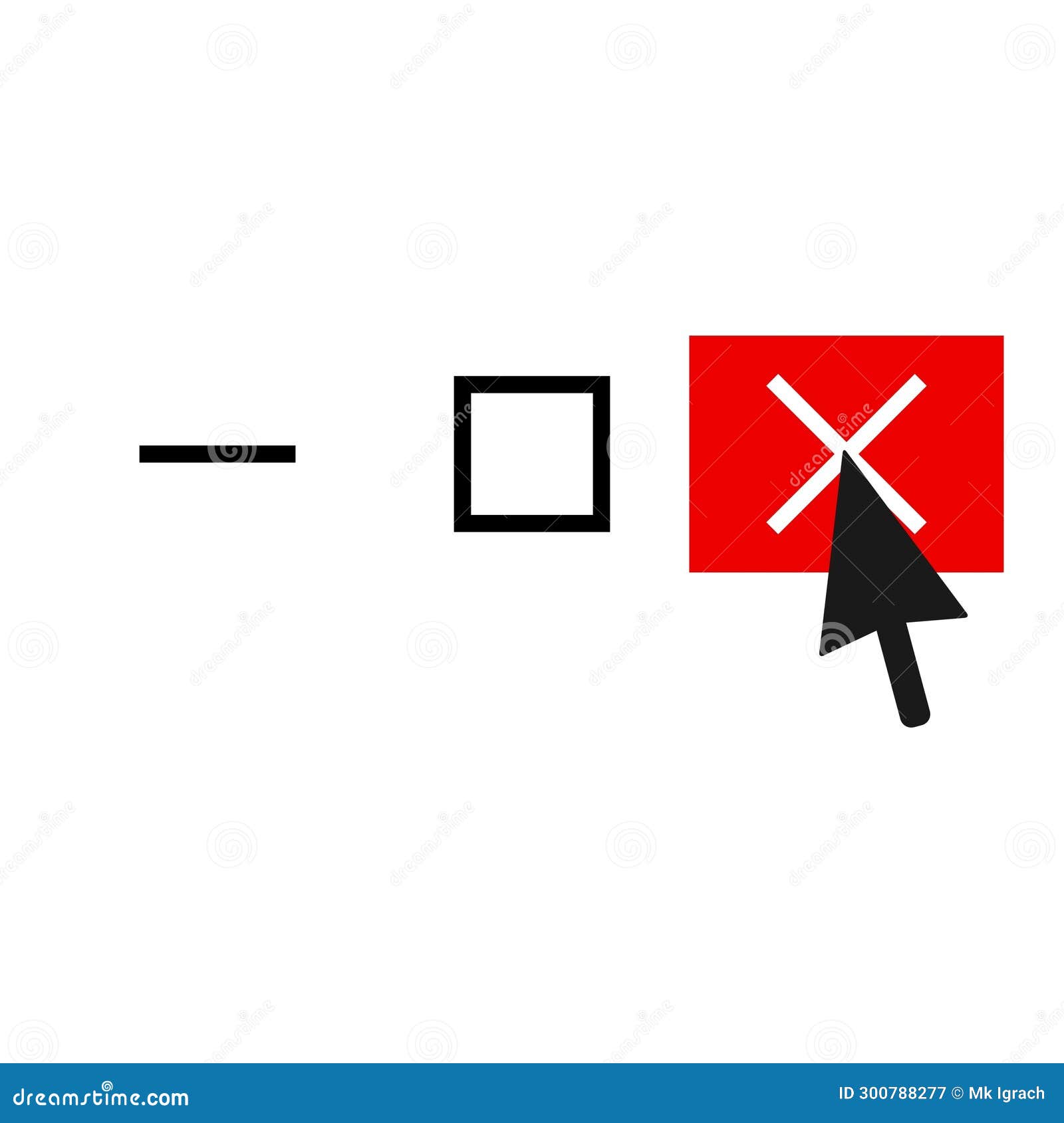 Cursor On Minimize In Square Icon Vector Illustration | CartoonDealer ...
