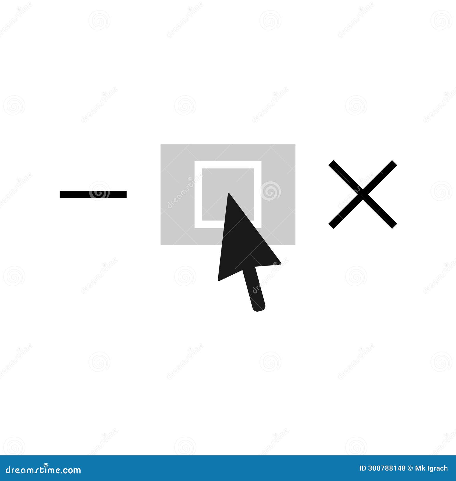 Cursor On Minimize In Square Icon Vector Illustration | CartoonDealer ...