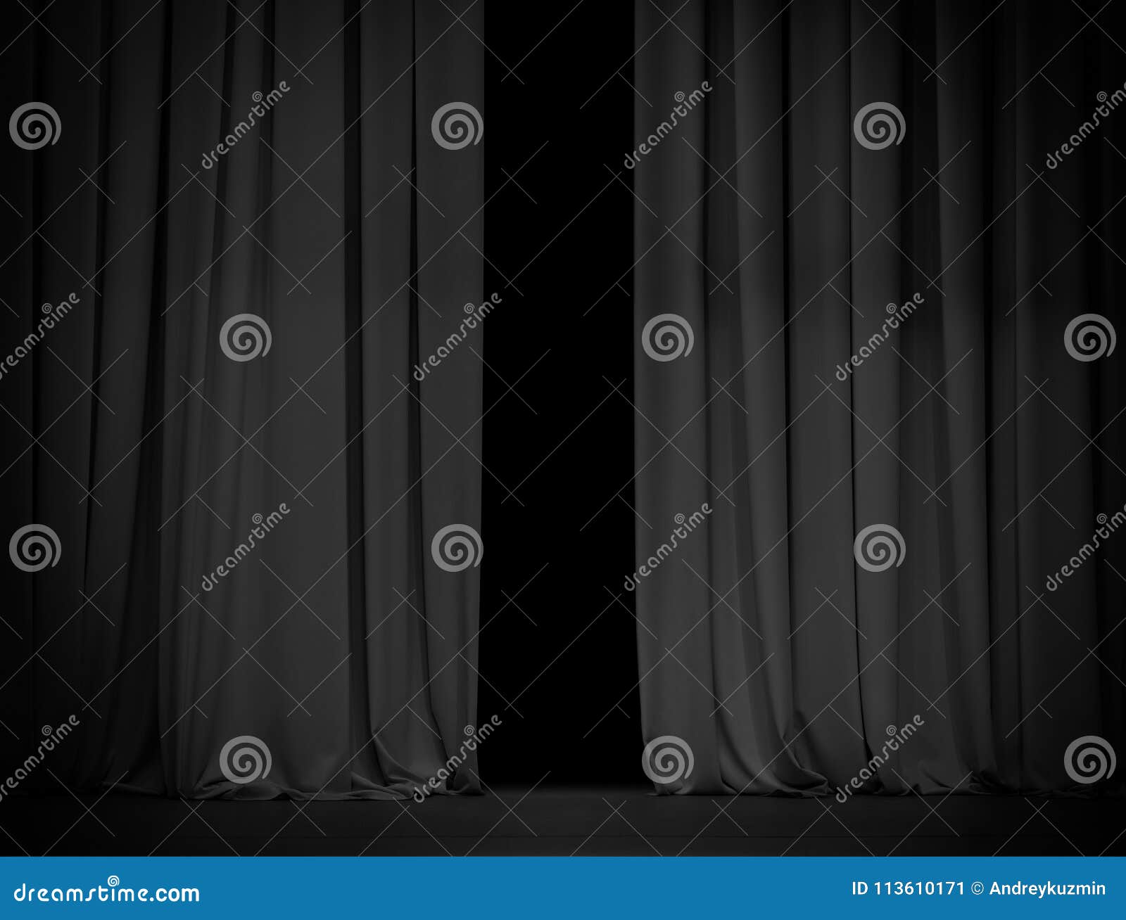Black Curtain Background Slightly Open Stock Image - Image of texture ...