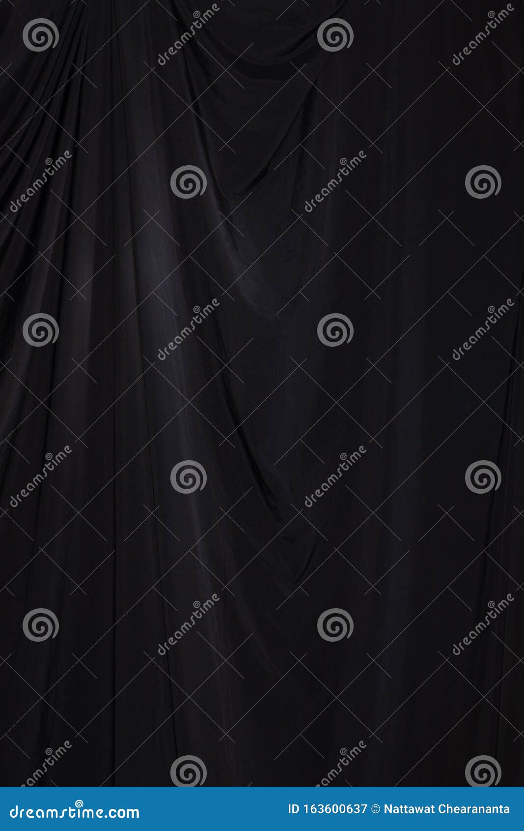 Black Curtain Drape Wave with Studio Lighting Stock Image - Image of ...