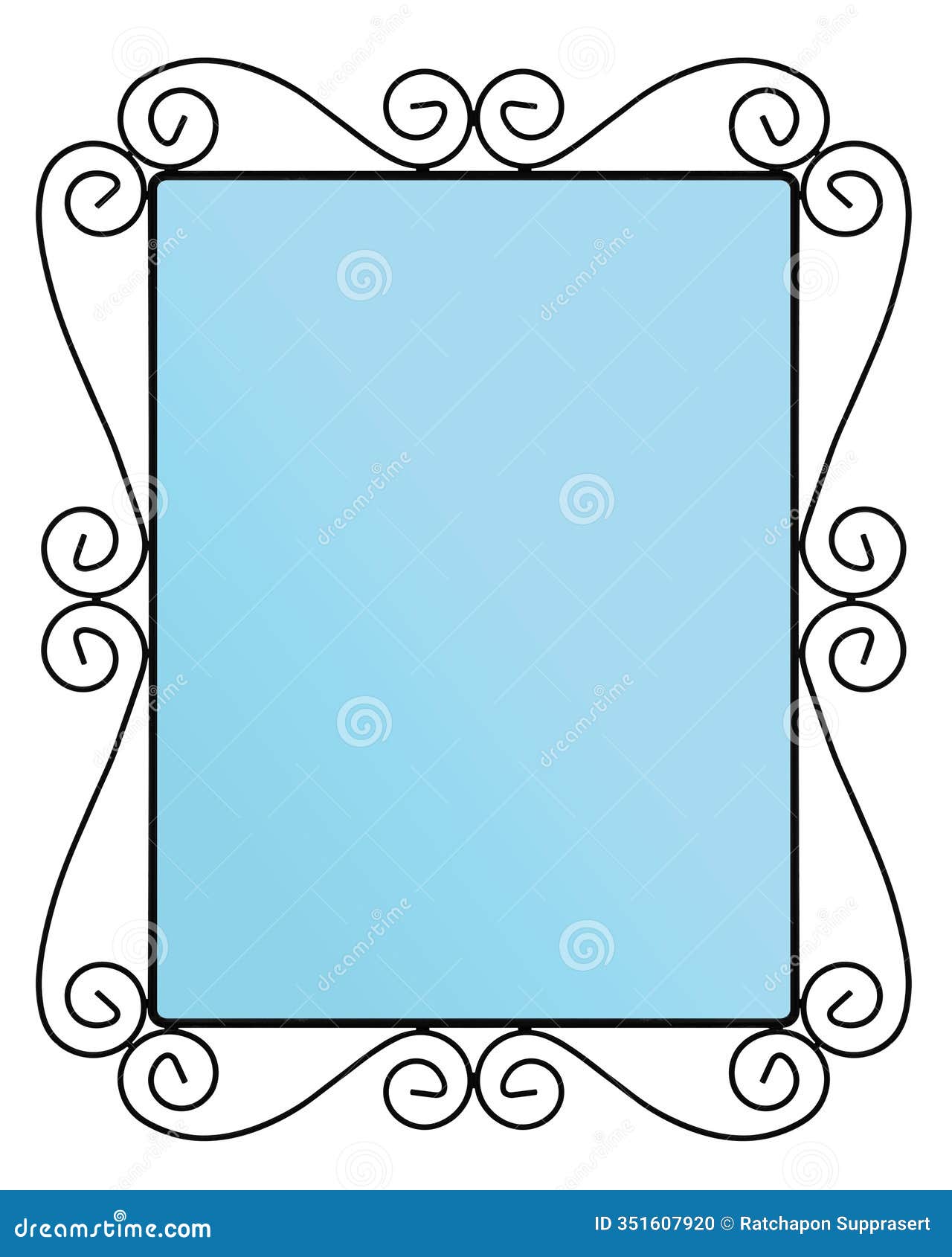 Black Curved Steel Square Makeup Mirror Isolated on White Background ...