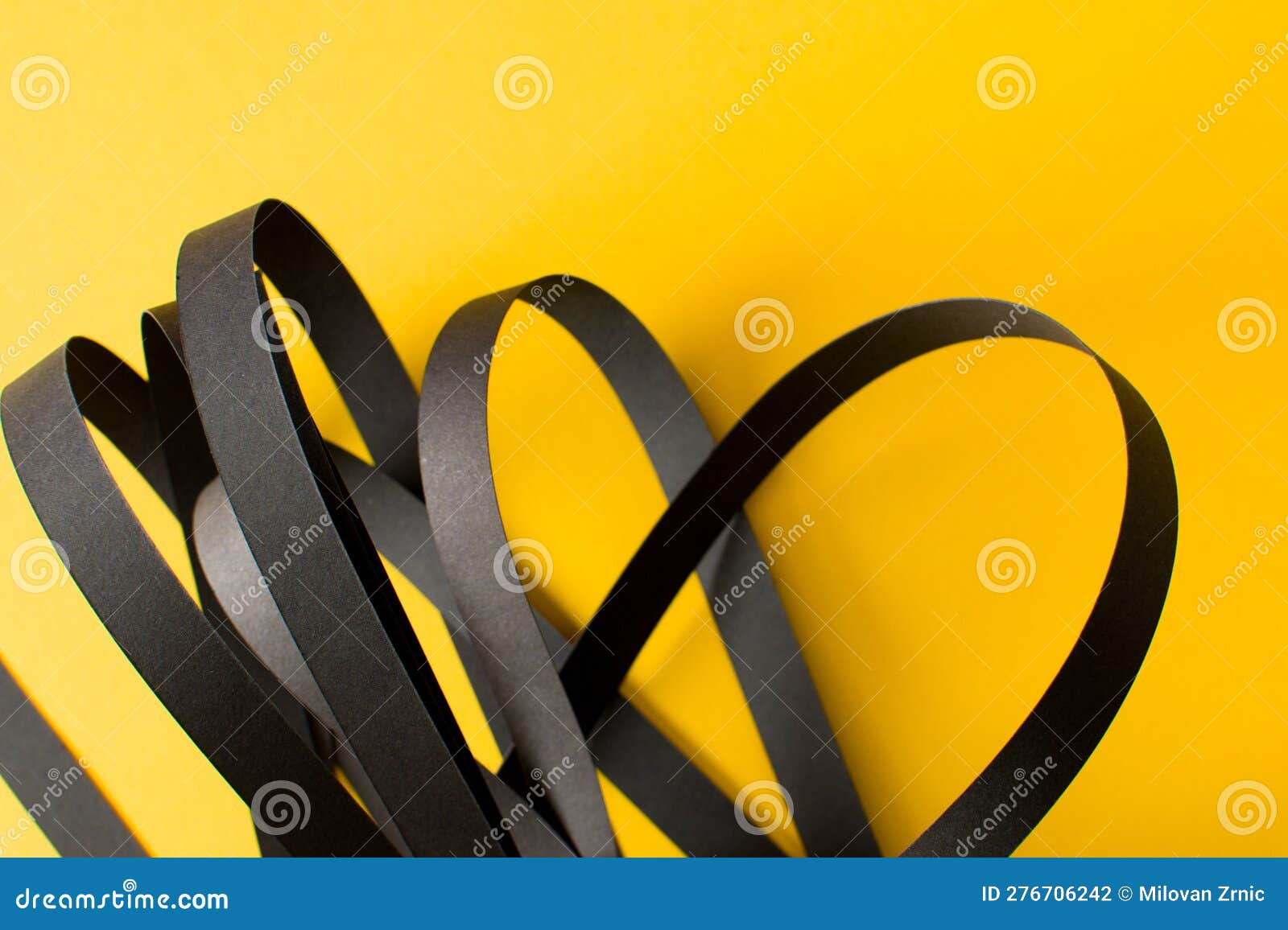 Black Curved Stripes on Yellow Background, High Contrast Background ...