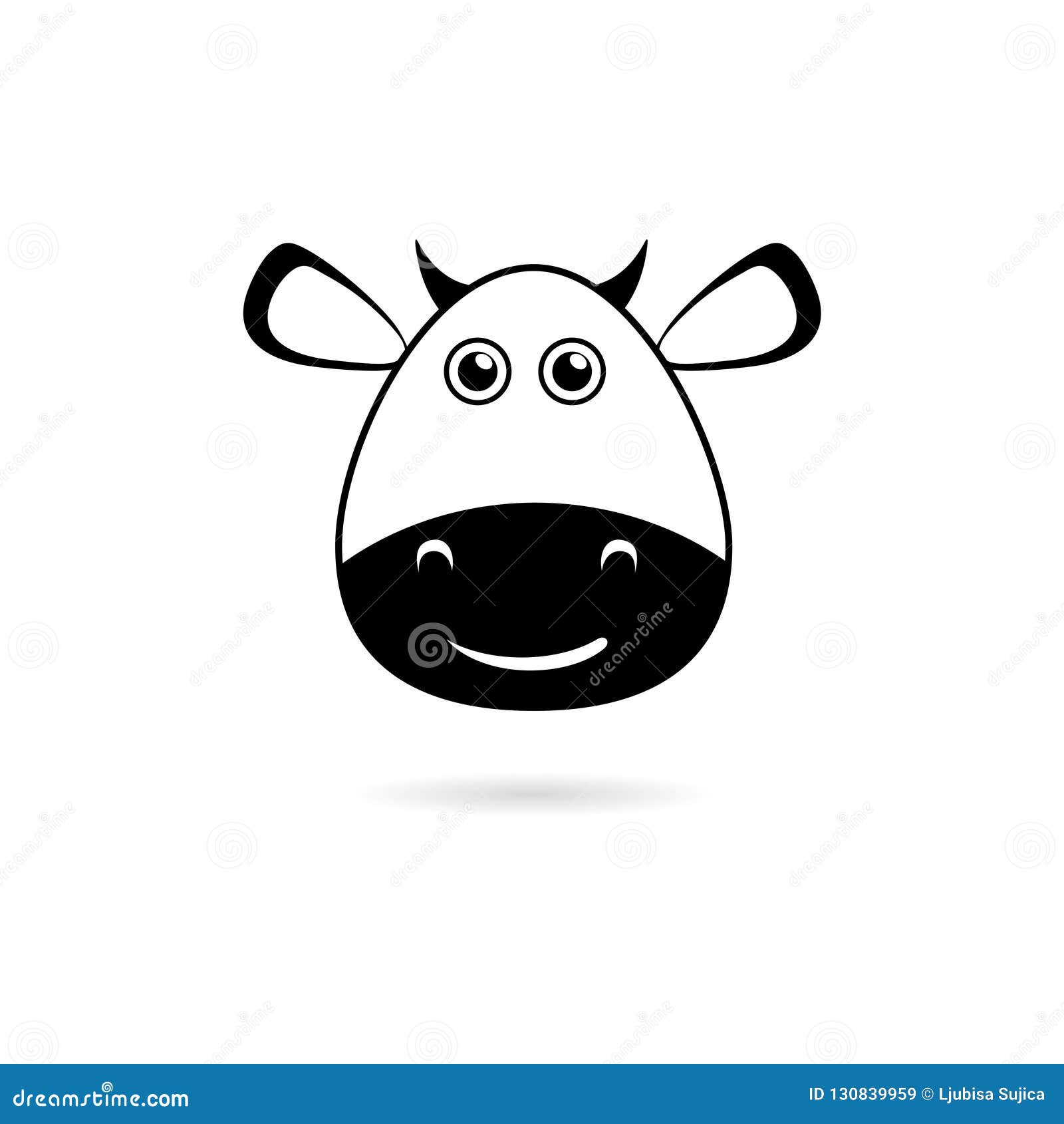 Black Cute Cow Icon or Logo Stock Vector - Illustration of design ...