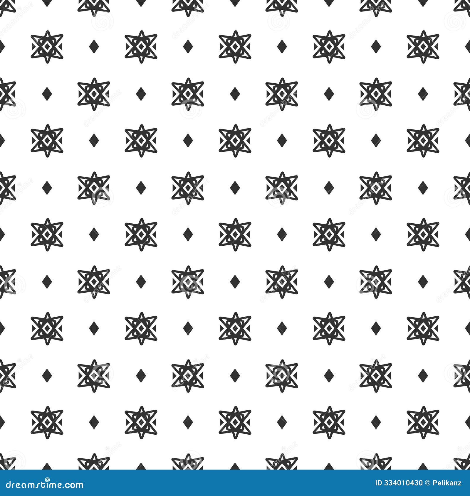 Black Cute Isolated Abstract Dense Hand Drawn Stars Emblems and Rhombus ...