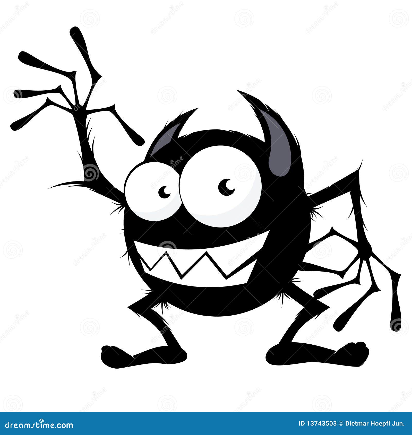 Black cute monster stock vector. Illustration of cute - 13743503