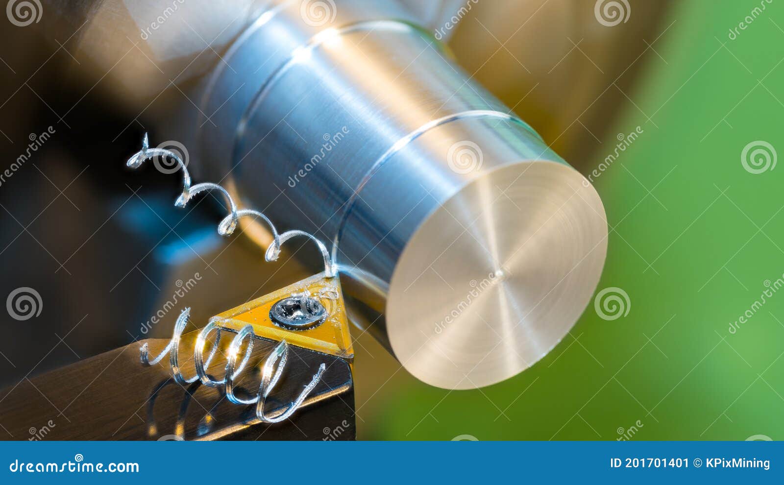 Closeup of Turning Cylindrical Workpiece of Aluminum Alloy on a Lathe ...