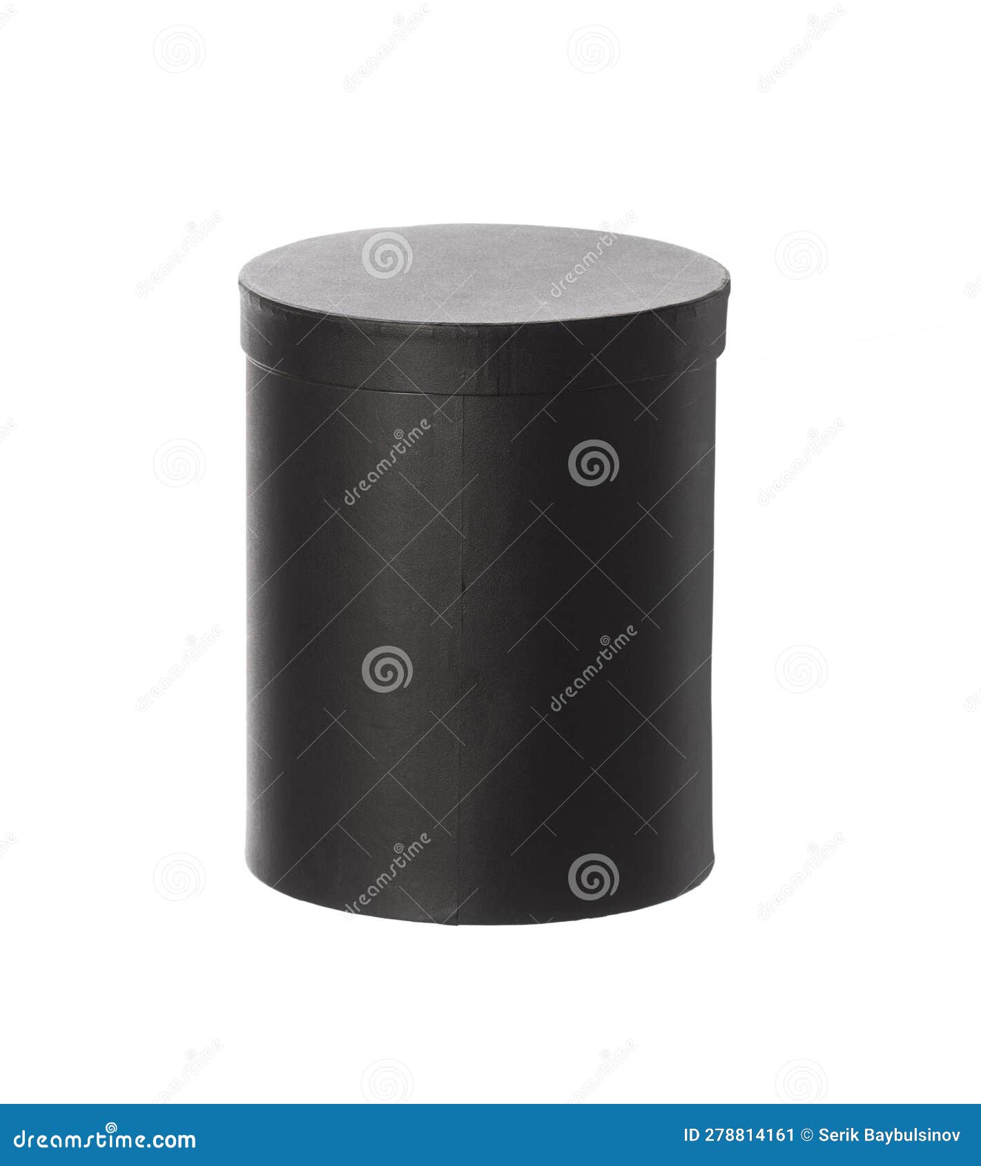 Black Cylindrical Box Isolated on White Stock Image - Image of mock ...