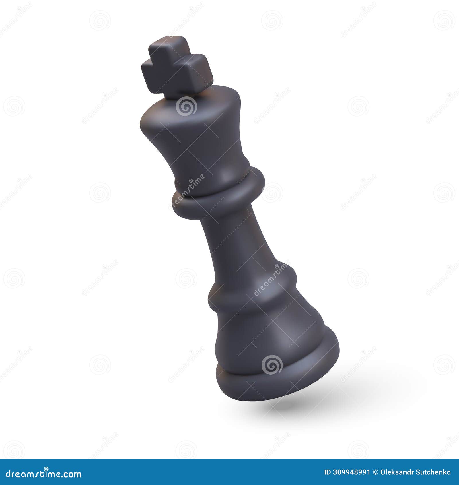 Black 3D Chess King. Leader on Chessboard, Main Figure Stock ...