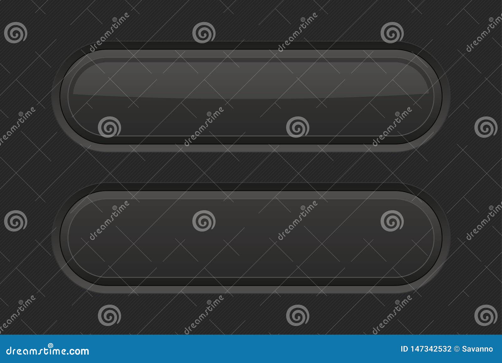 Black 3d interface buttons stock vector. Illustration of push - 147342532