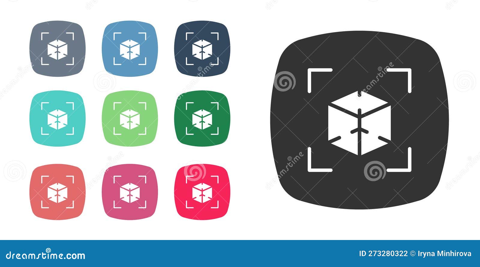 Black 3d Modeling Icon Isolated on White Background. Augmented Reality ...